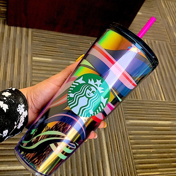 Starbucks | Other | Starbucks Multicolor Stripped Ribbons Pattern ...